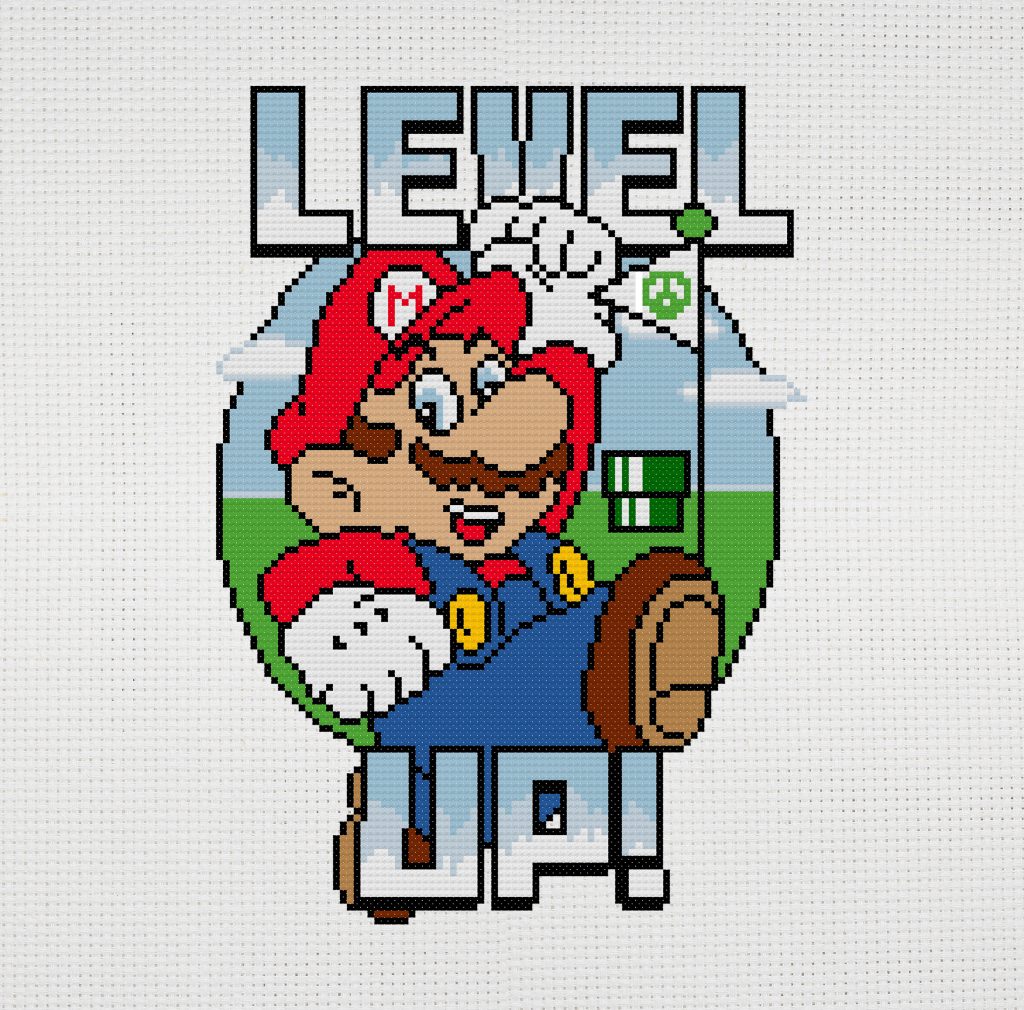 Mario cross stitch. Super Mario cross stitch pattern PDF.