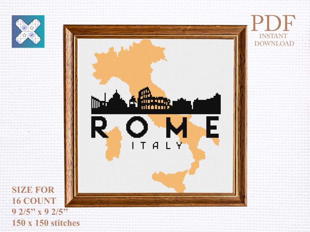 ROME cross stitch pattern - Crealandia