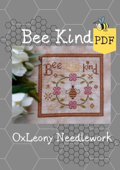 Bee Kind cross stitch pattern pdf, Bumblebee embroidery