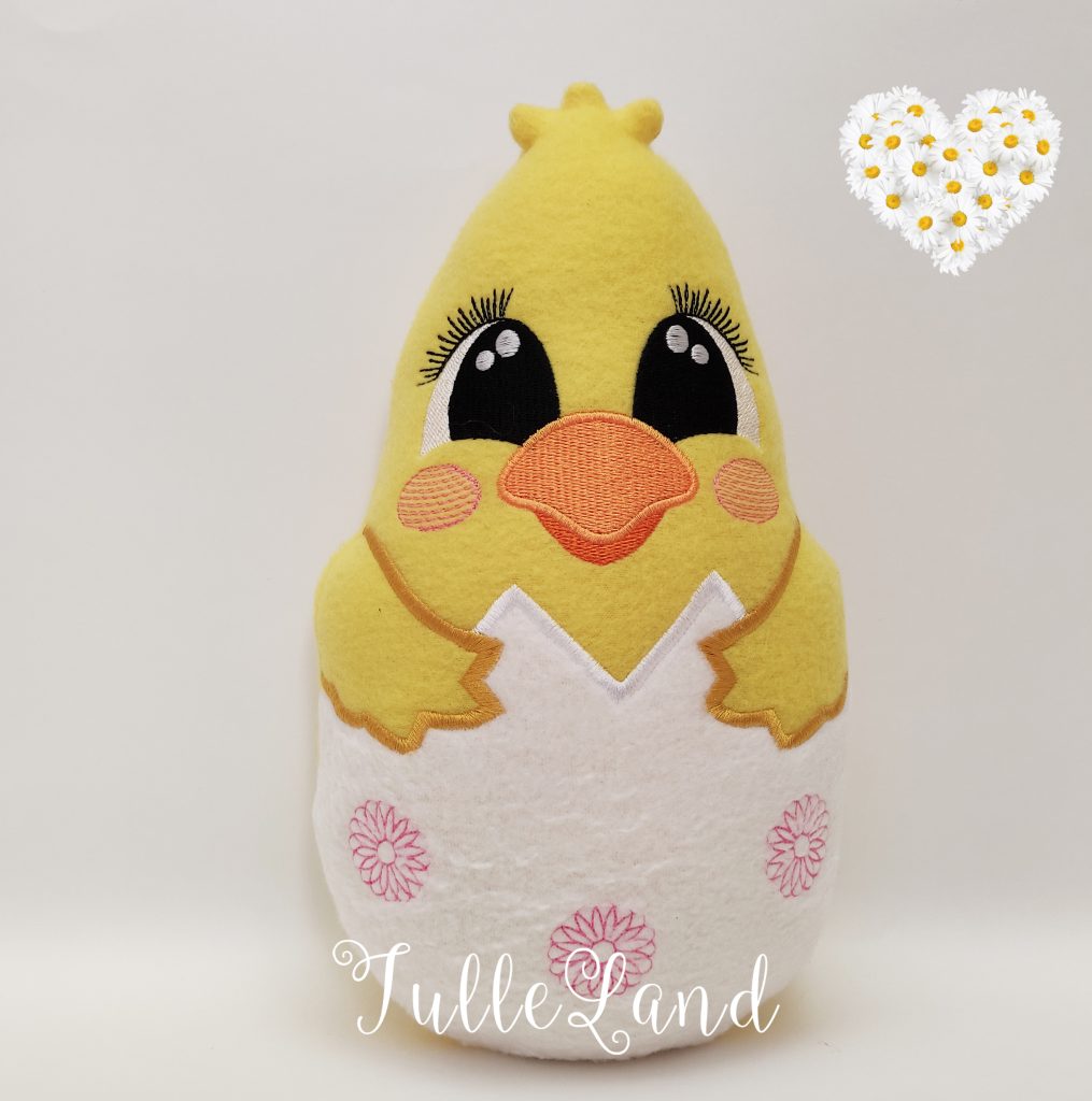 Easter Chicken Stuffie ITH Pattern Machine embroidery design