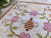 Bee Kind cross stitch pattern pdf, Bumblebee embroidery