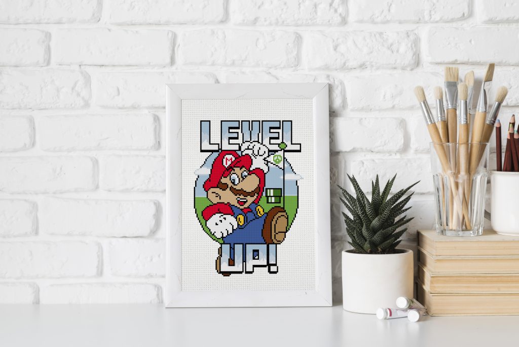 Mario cross stitch. Super Mario cross stitch pattern PDF.
