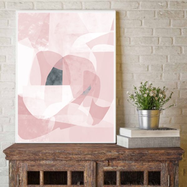 Pink Abstract Poster Printable Wall Art Set Of 3 Prints