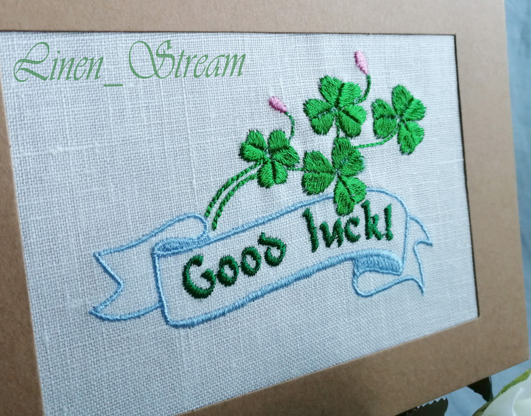 Clover Card 4 machine embroidery design needlework Gift Card