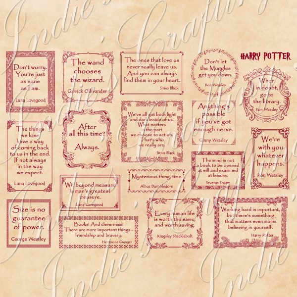 Harry Potter wizard printable quotes and journaling phrases