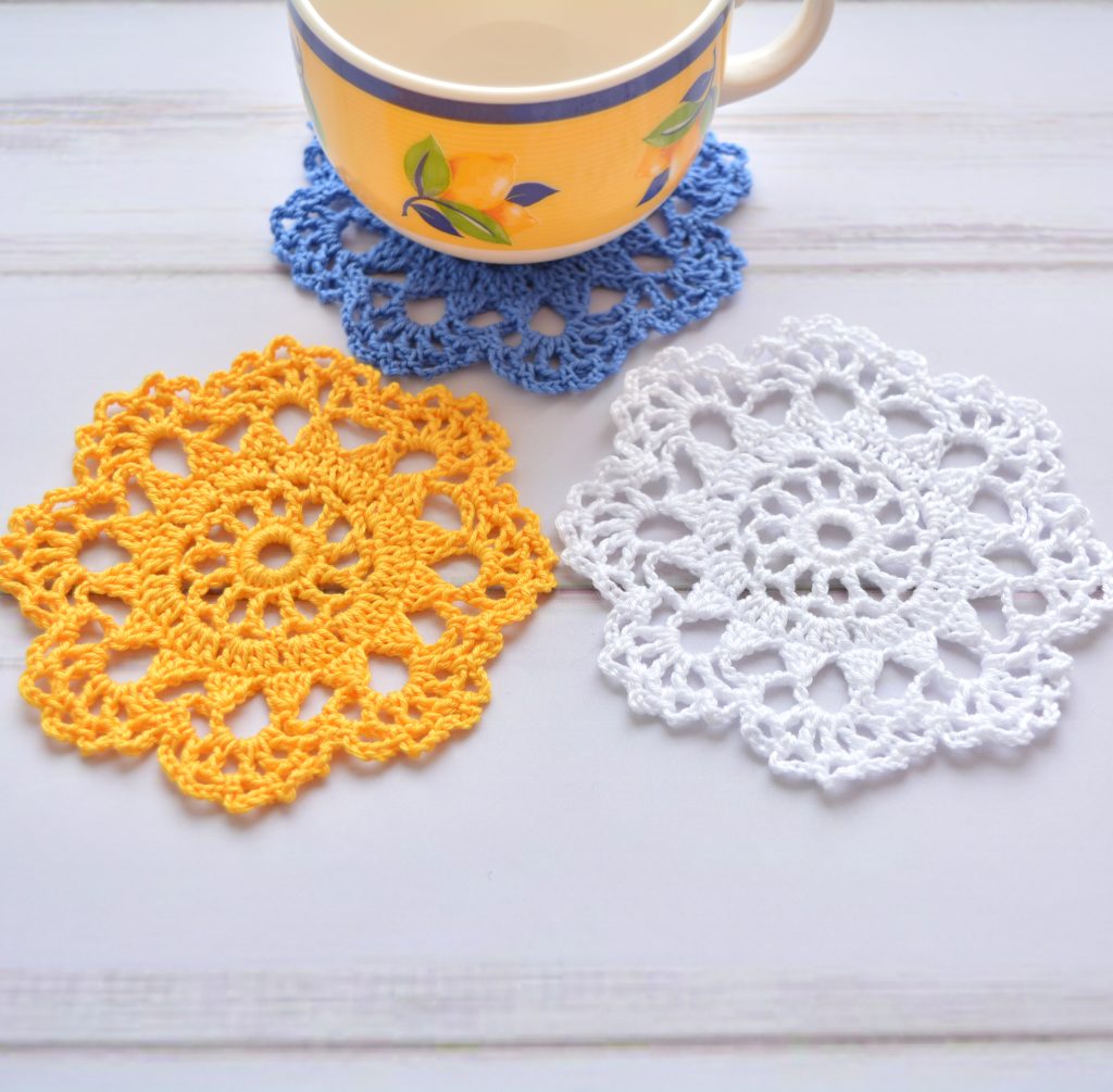 Crochet lace Coasters Pattern, Small doily tutorial, gift