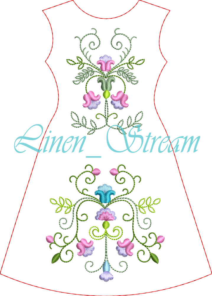 Dress 2 Floral Dress machine embroidery designs