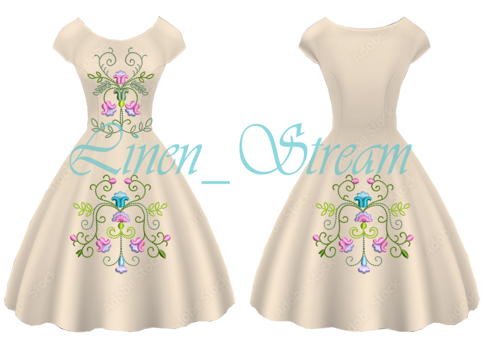 Dress 2 Floral Dress machine embroidery designs