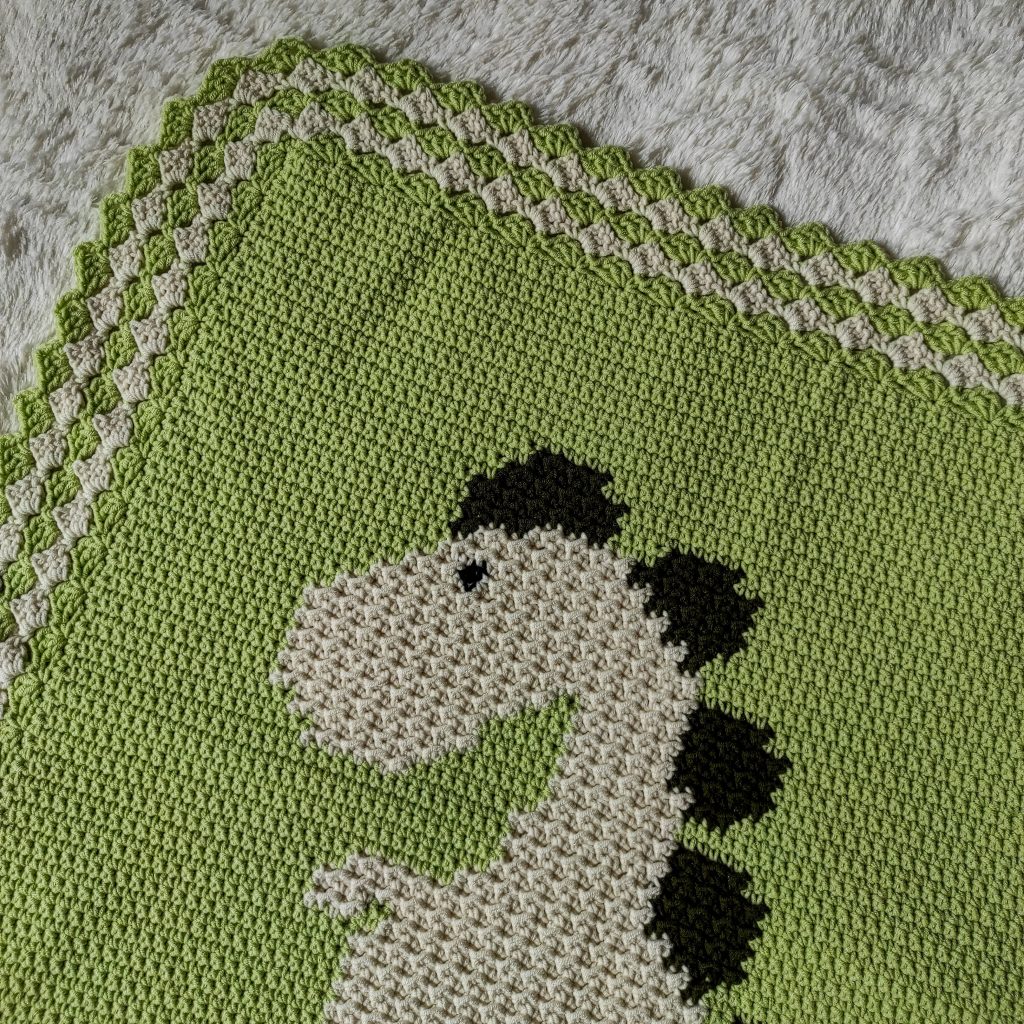 Crochet Pattern PDF Baby Blanket Dinosaur - Crealandia