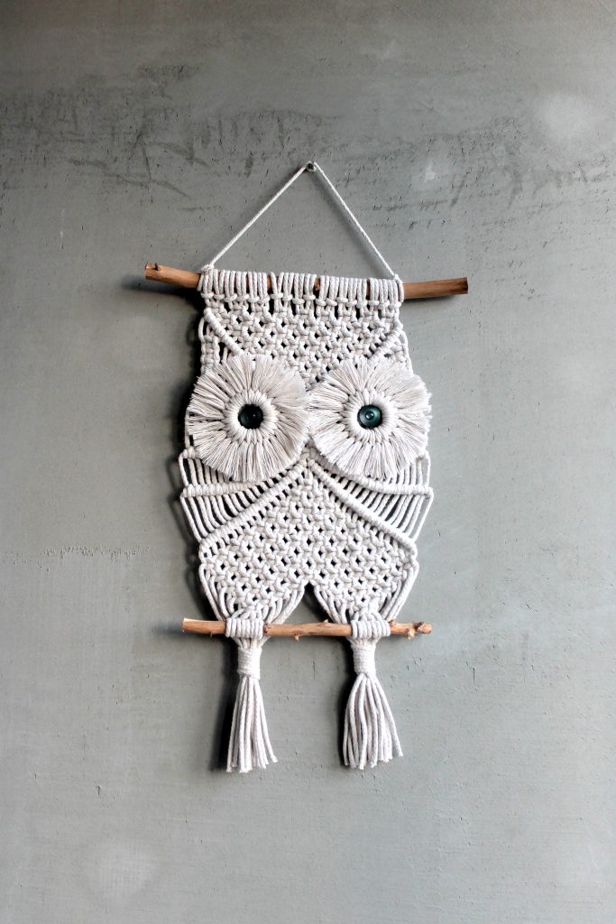 Macrame OWL Pattern Pdf, Wall Hanging DIY tutorial for beginners ...