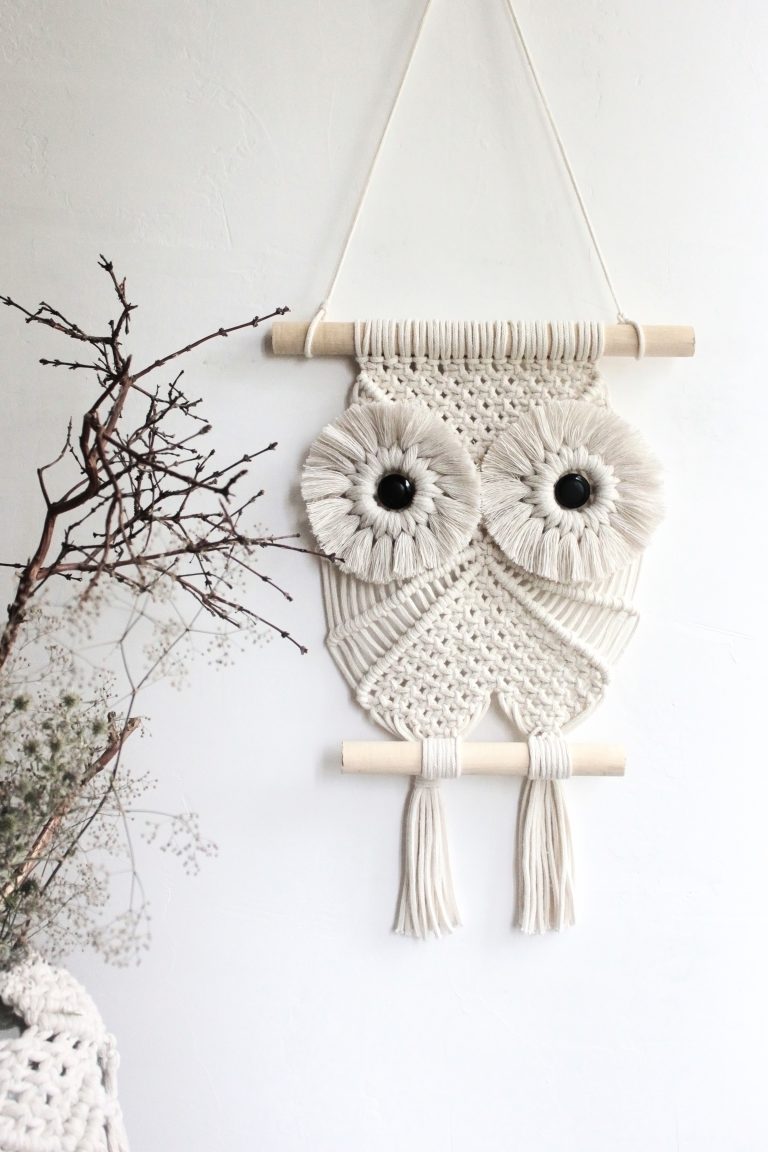 Macrame OWL Pattern Pdf, Wall Hanging DIY tutorial for beginners ...