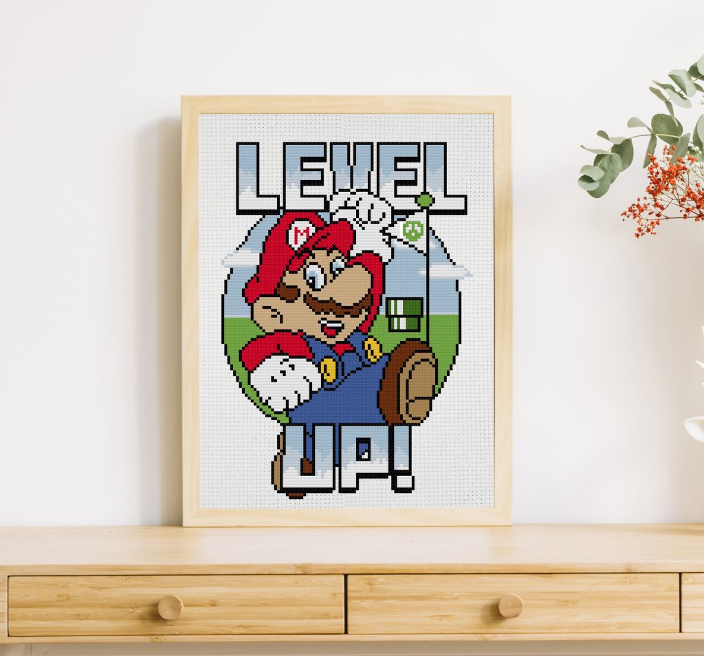 Mario cross stitch. Super Mario cross stitch pattern PDF.