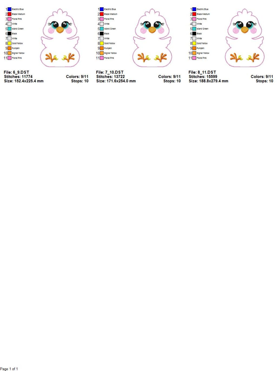 Easter Chicken Stuffie ITH Pattern Machine embroidery design