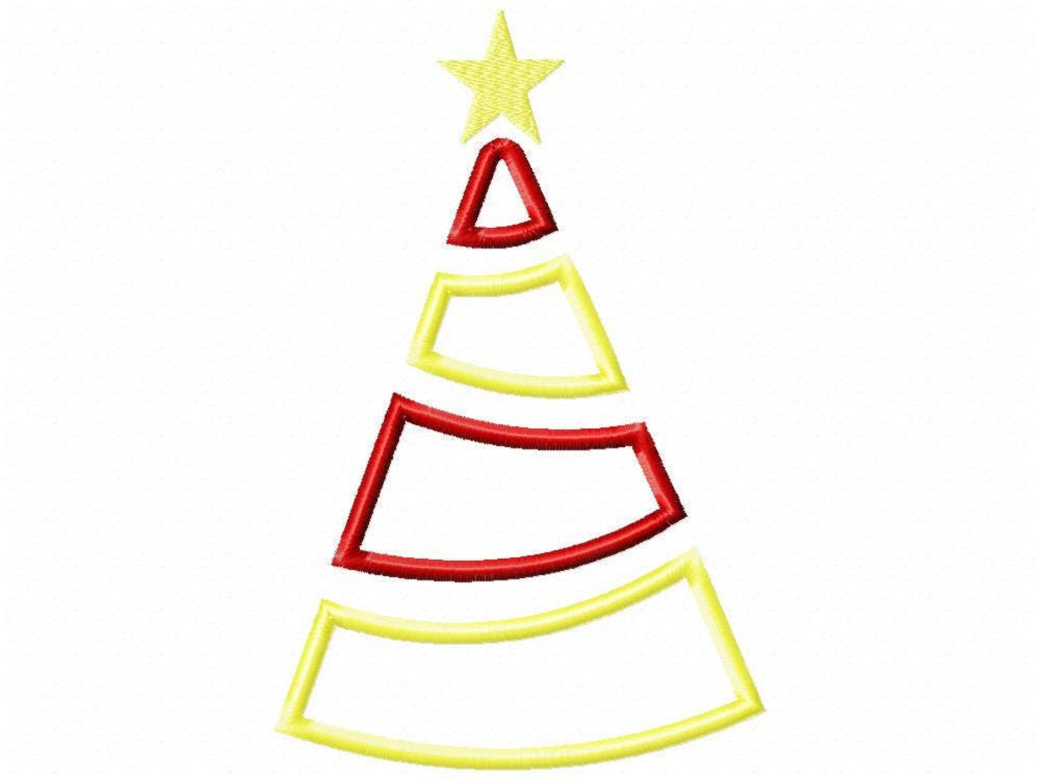 1st Christmas Tree applique Machine embroidery design