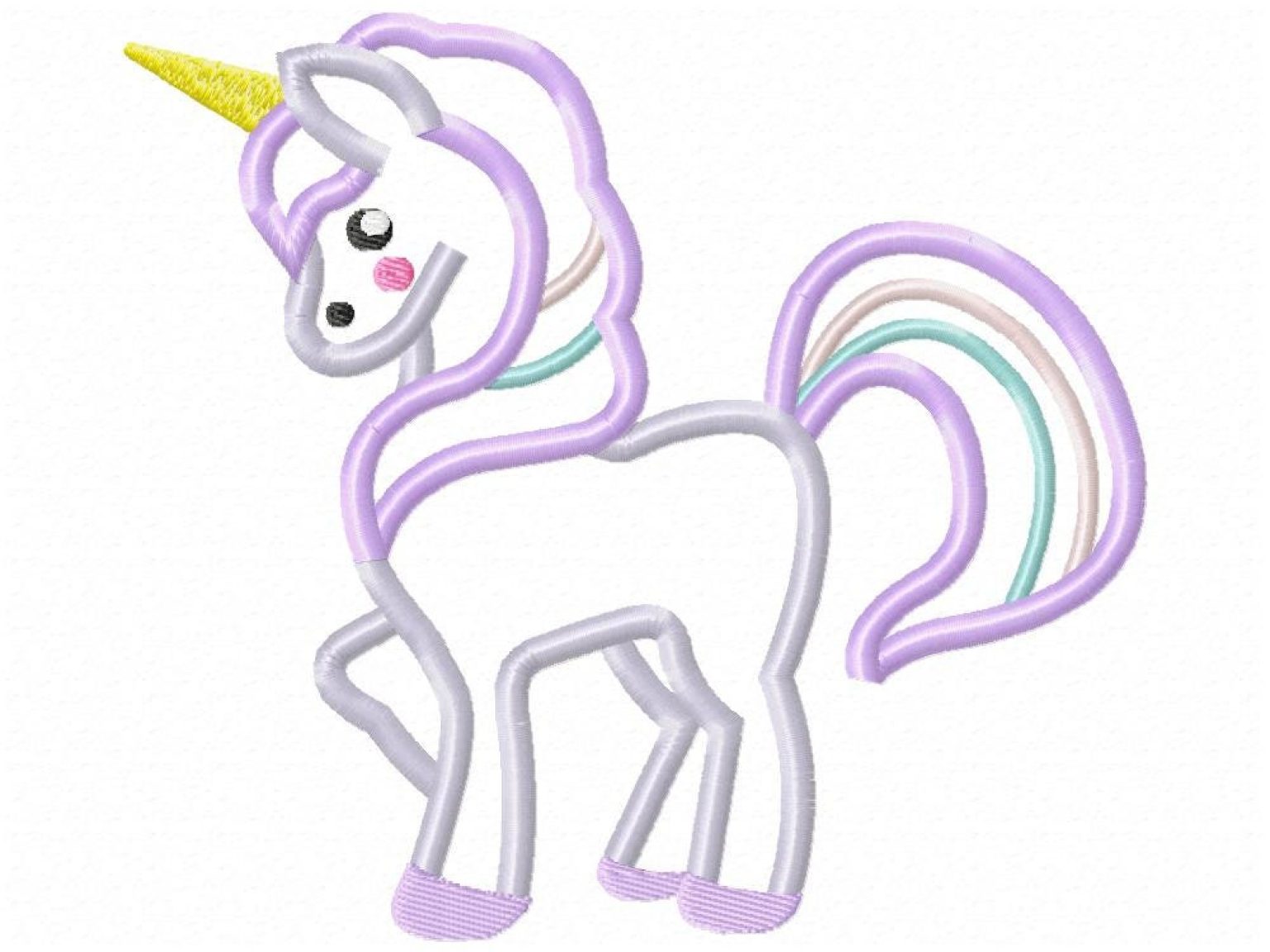 Unicorn applique Machine embroidery design