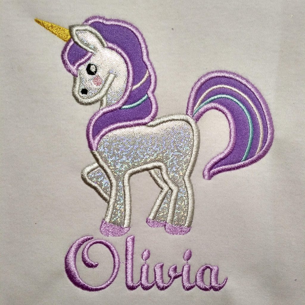 Unicorn applique Machine embroidery design