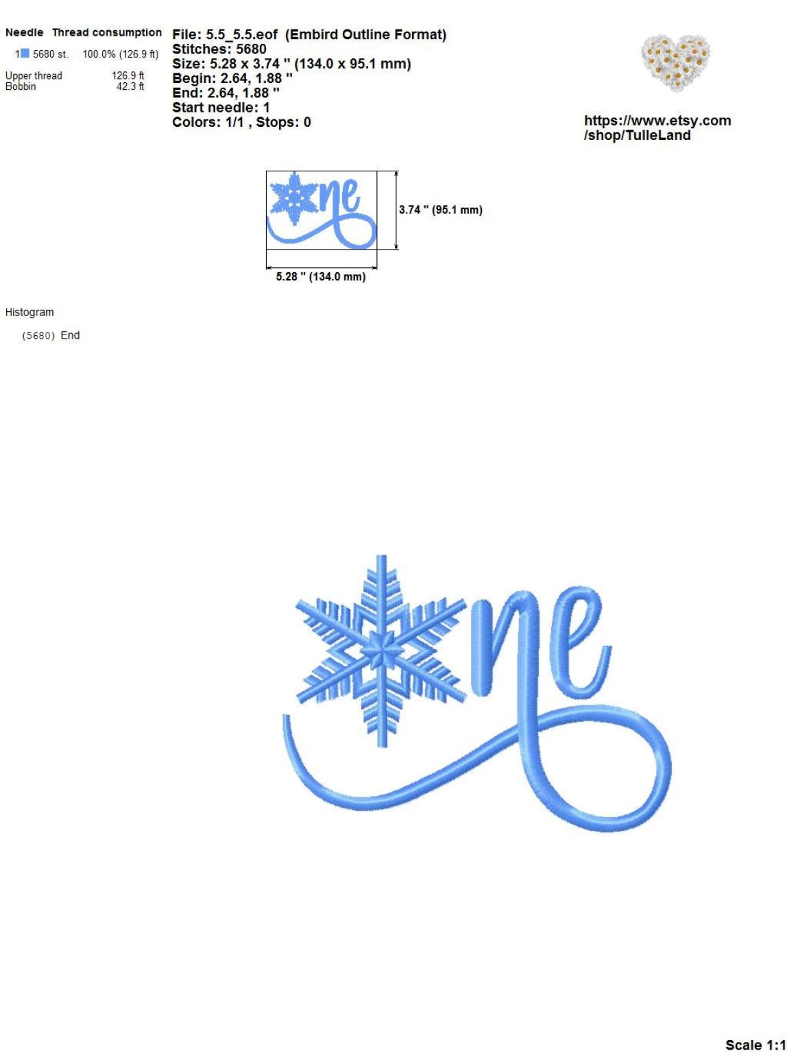 Snowflakes number one Machine embroidery design