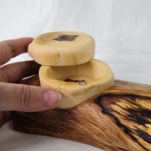 Small handmade oak box on a stand