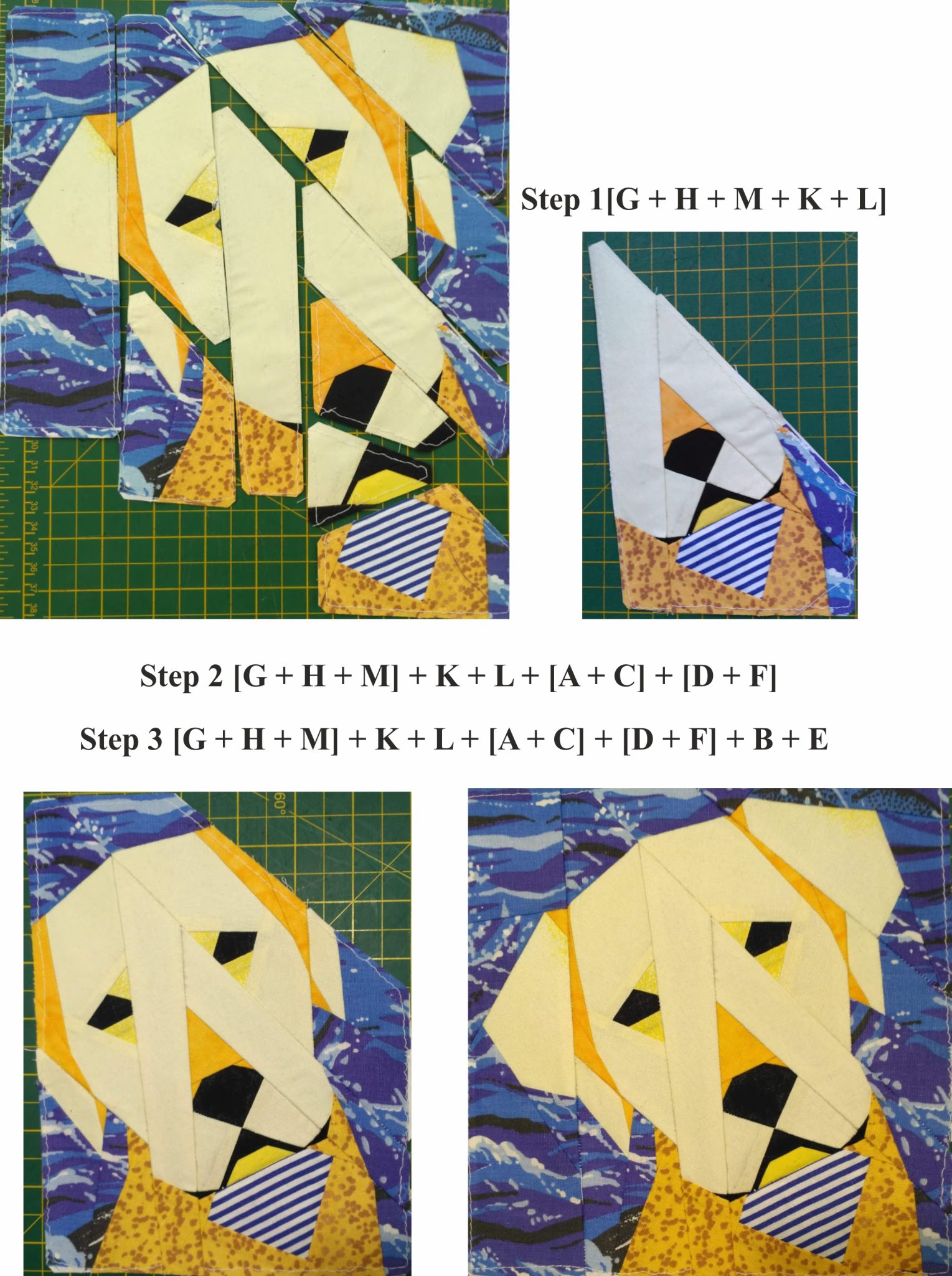 Labrador quilt block pattern # 2 (tilted) paper piecing