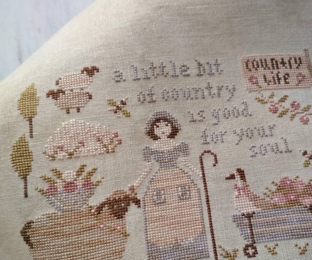 Country Life Primitive Cross stitch pattern PDF 132wX87h