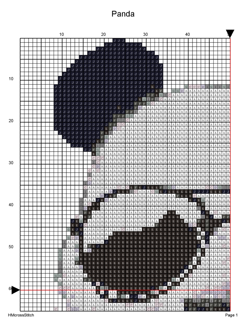 Panda cross stitch pattern - Crealandia