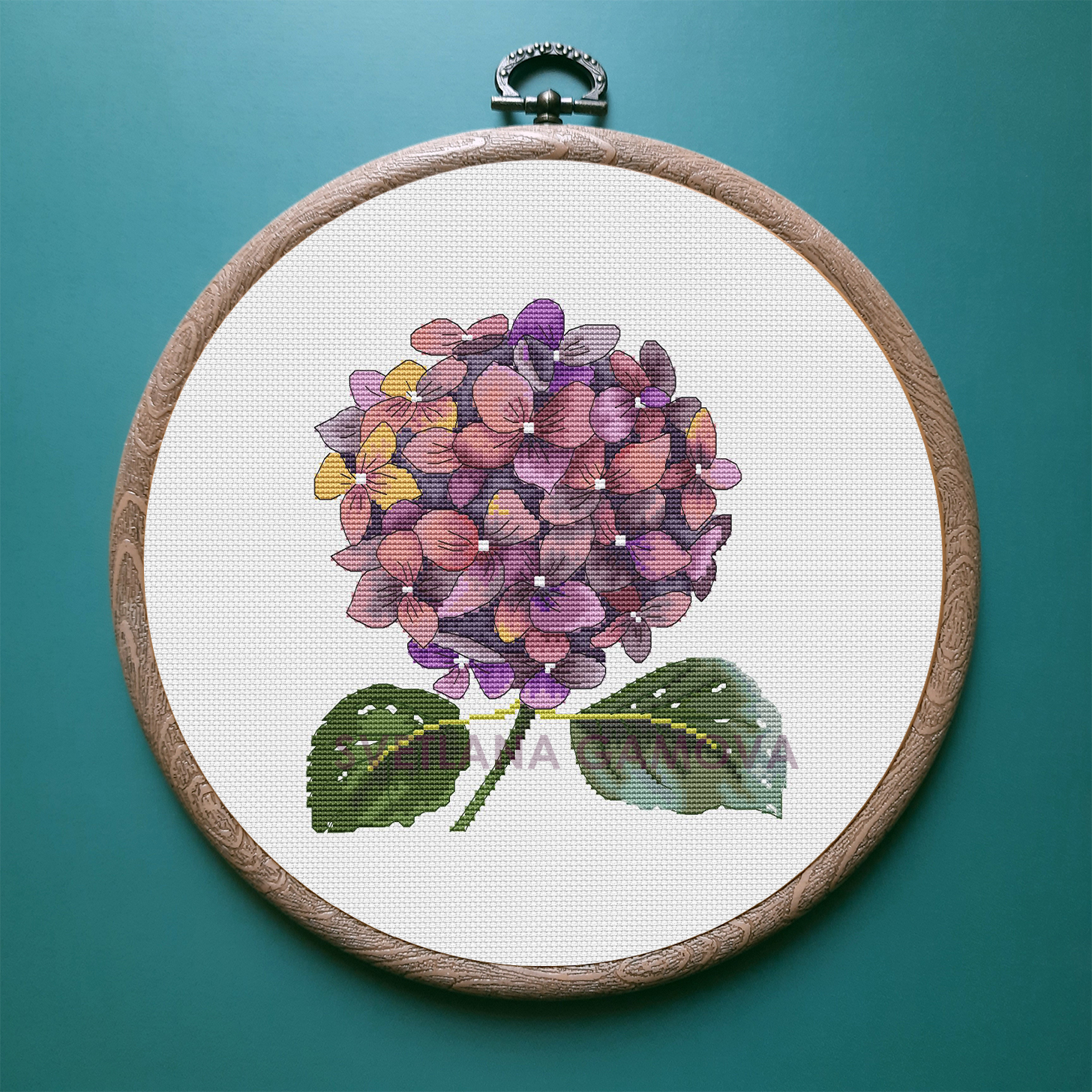 Hydrangea Digital Cross Stitch Pattern - Crealandia