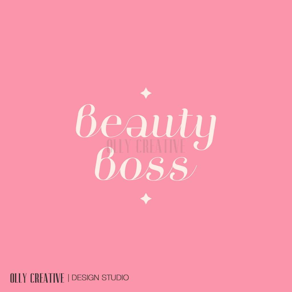 Minimal pink beauty logo brand design, 1 pattern + logo font