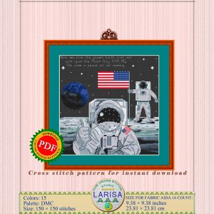 Apollo 11 Cross Stitch Pattern | Moon Landing | Lunar Landing