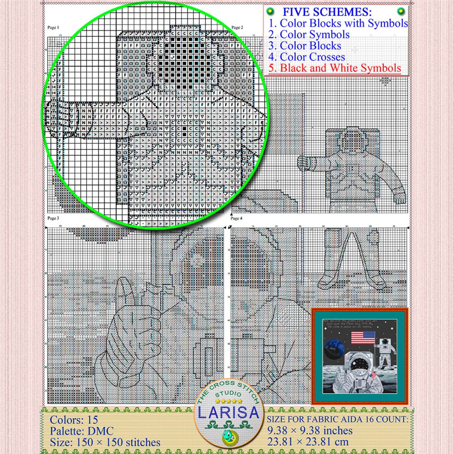 Apollo 11 Cross Stitch Pattern | Moon Landing | Lunar Landing