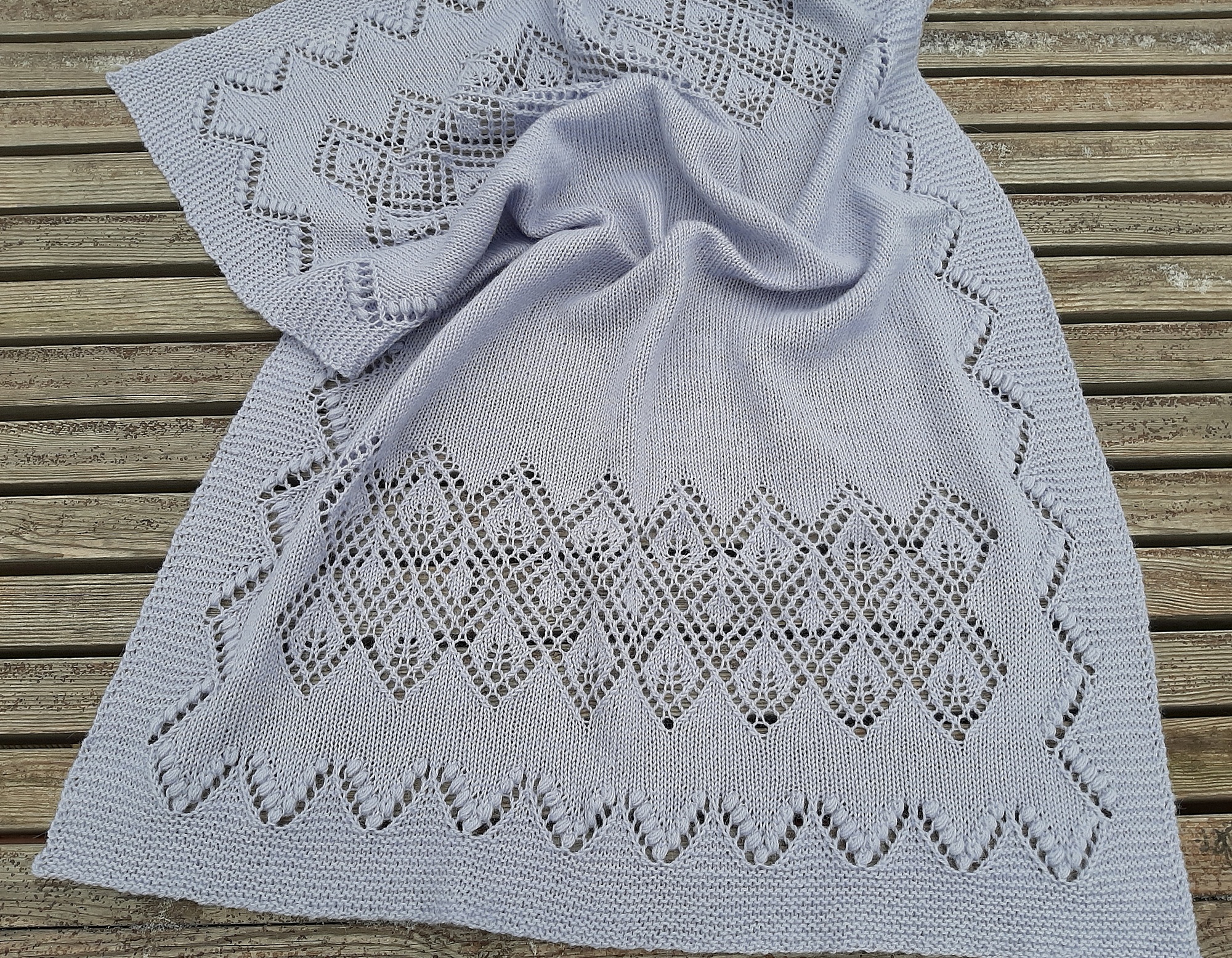 Baby Shawl Knitting Pattern Cute Child Blanket 2 sizes