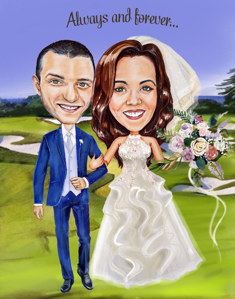 Custom cartoon,The best gift, Wedding gift, Caricature