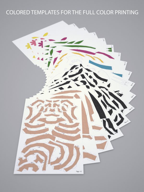 3d Papercraft - Frida Kahlo - PDF DXF Templates + PDO - Crealandia