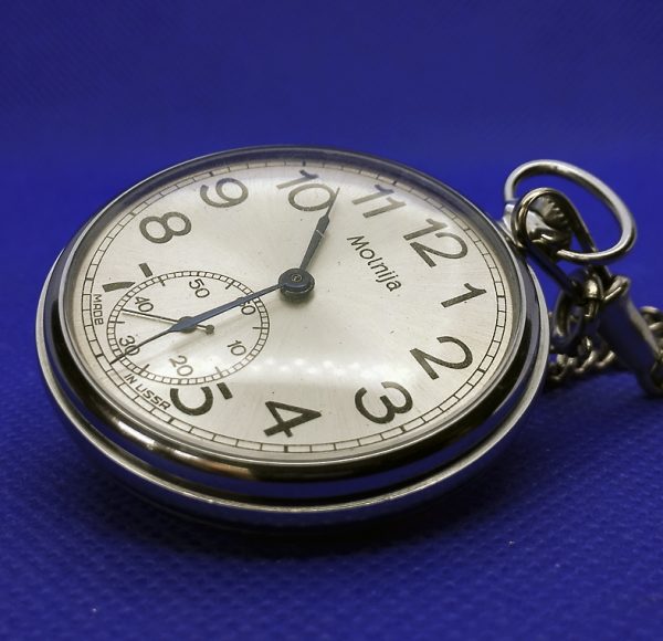 Open Pocket Watch Molnija. Antique. Vintage Mechanical watch