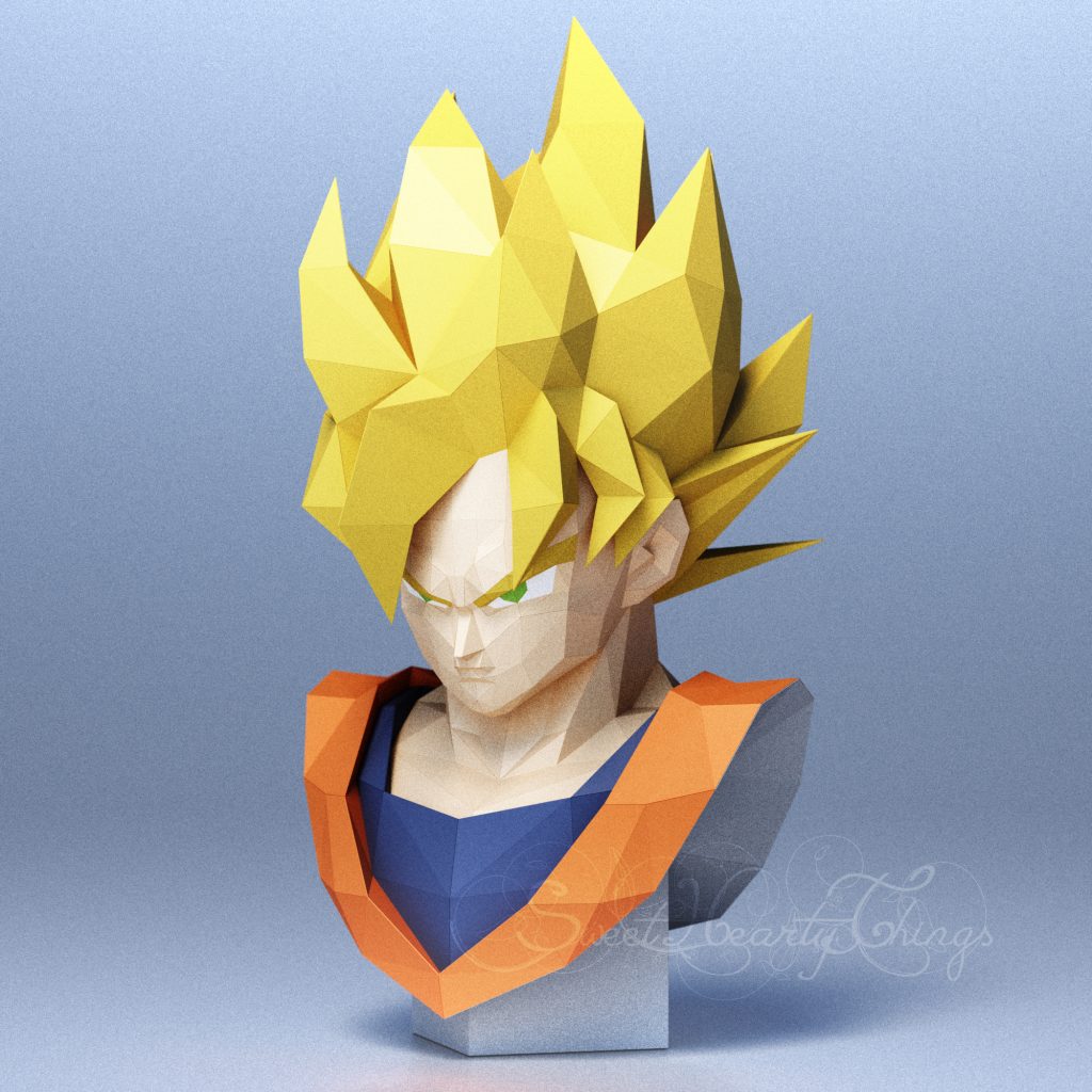 3d Papercraft–Goku–SVG PDF DXF Templates - Crealandia