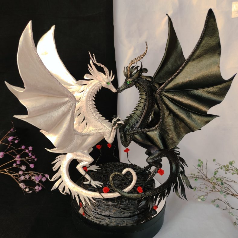 Dragons cake topper. Wedding decor. 2 amazing fantasy figure