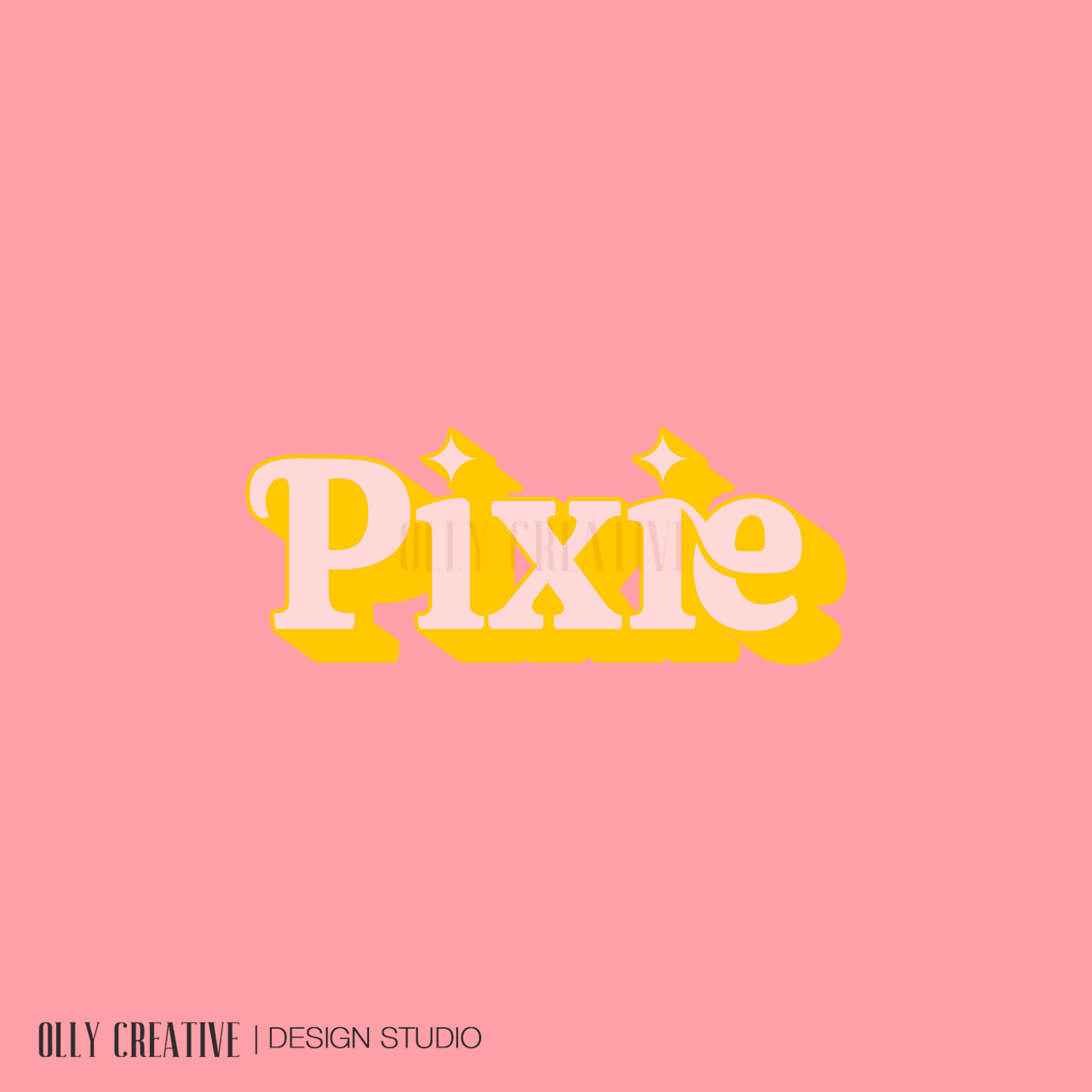 Colorful font logo, premade brand design, happy pink identity