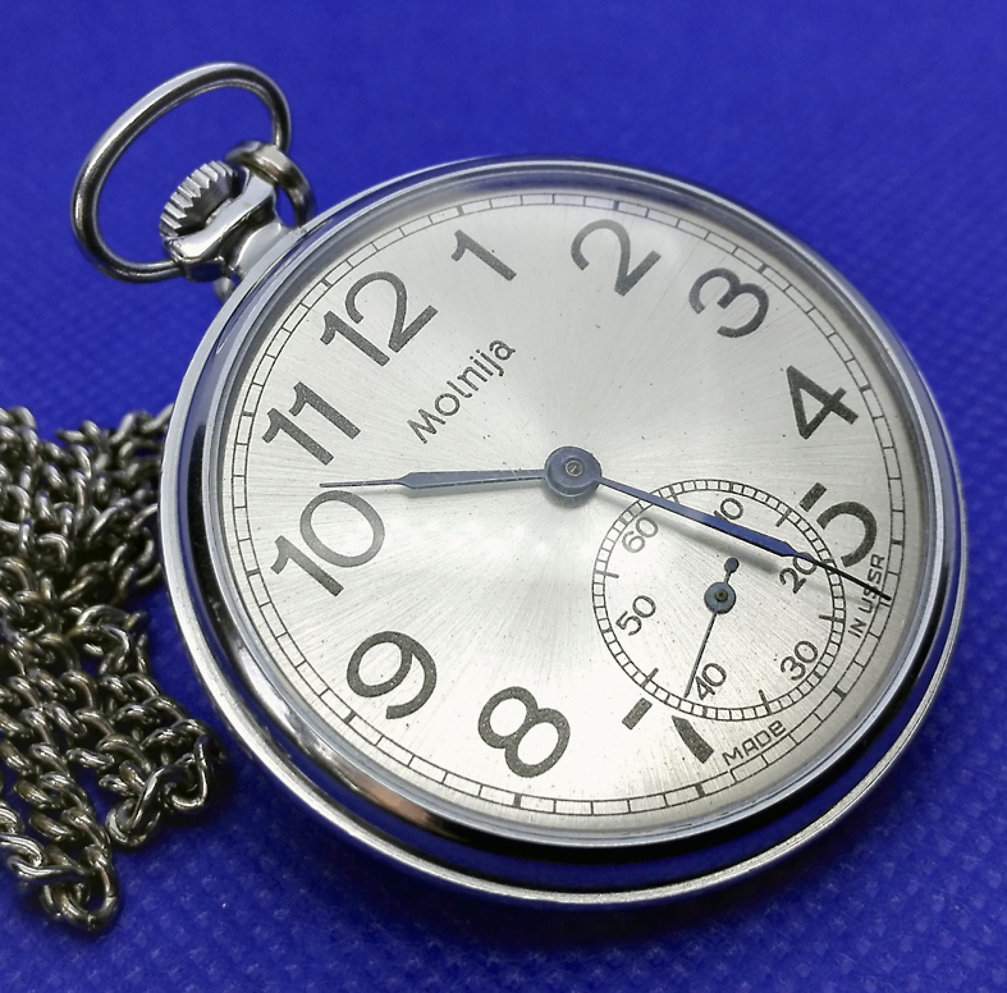 Open Pocket Watch Molnija. Antique. Vintage Mechanical watch