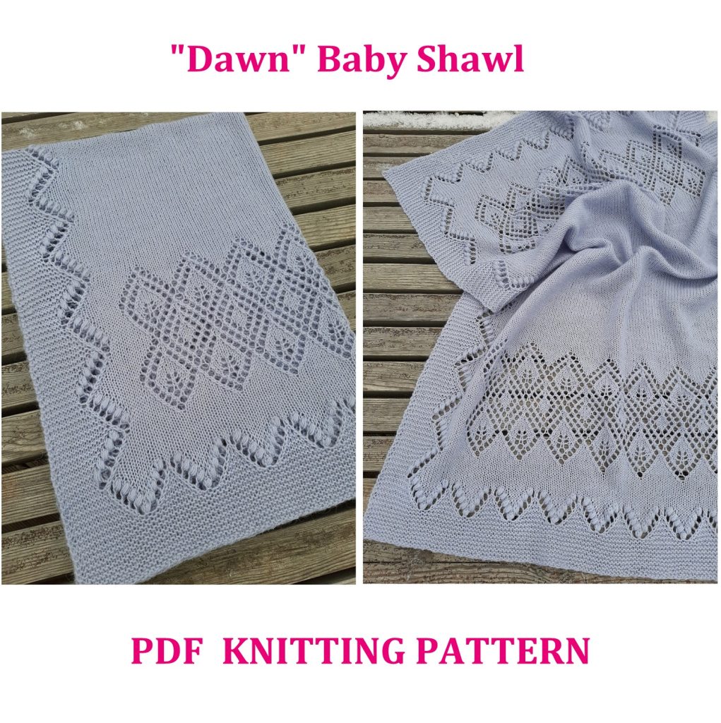 Baby Shawl Knitting Pattern Cute Child Blanket 2 sizes