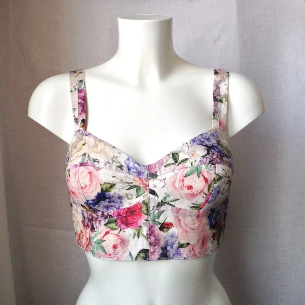Linen bra, Bustier top, Crop top - Crealandia