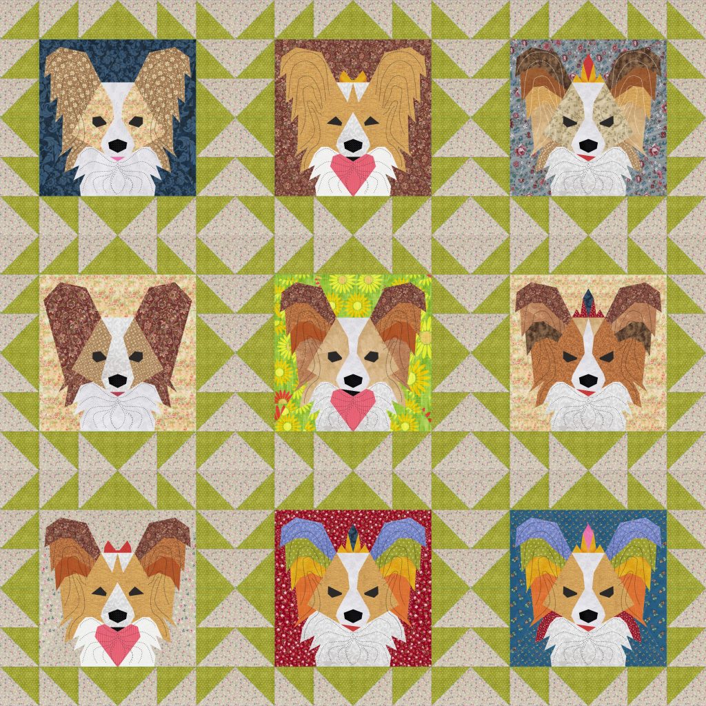 Papillon Quilt block pattern 4 versions Paper Piecing Quilt