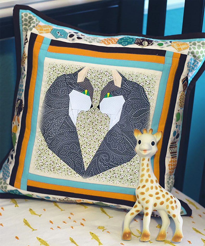 Cat heart Quilt Block PDF Pattern. Paper Piecing