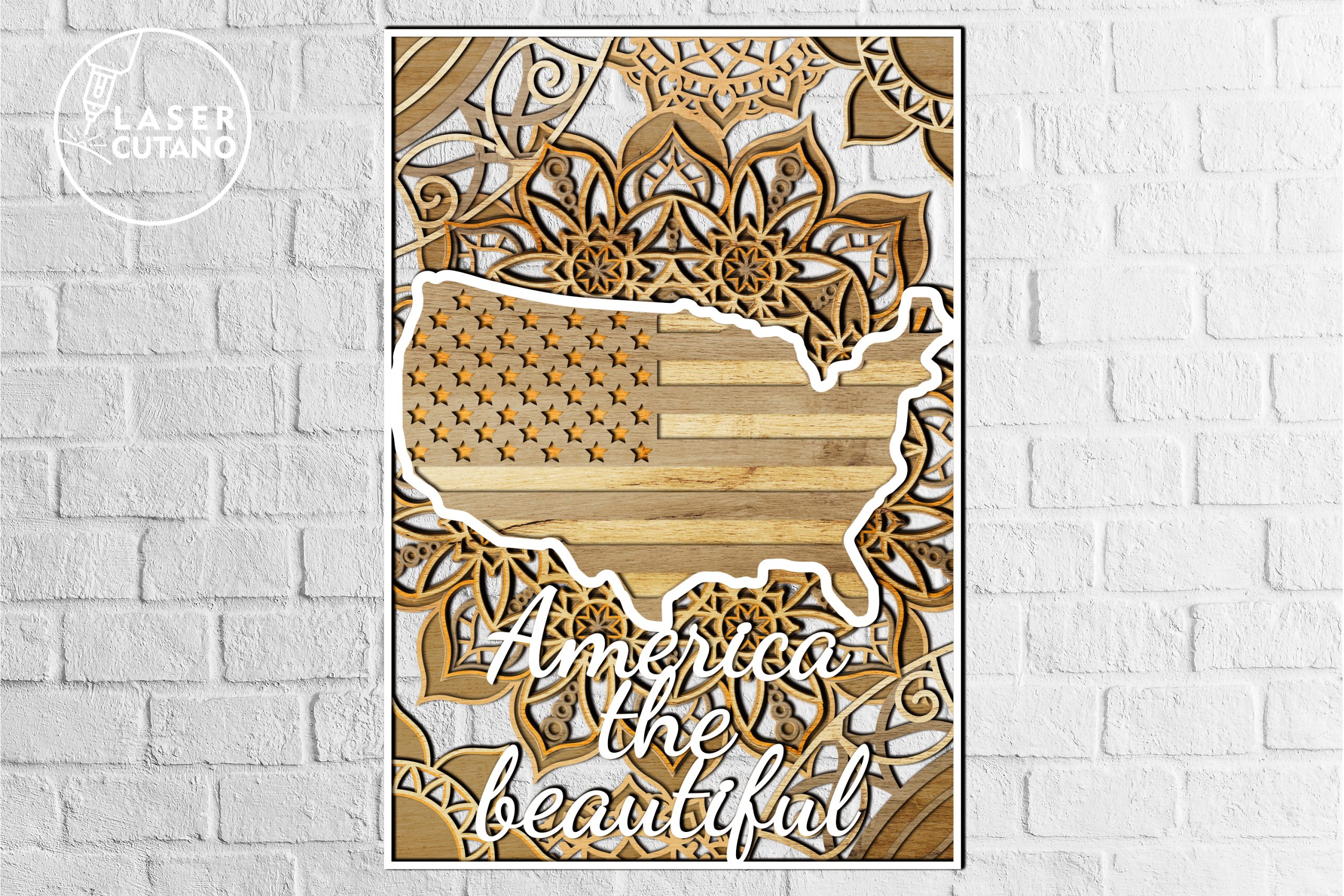 USA Layered Map Multilayer Laser Cut File and for Paper Cut