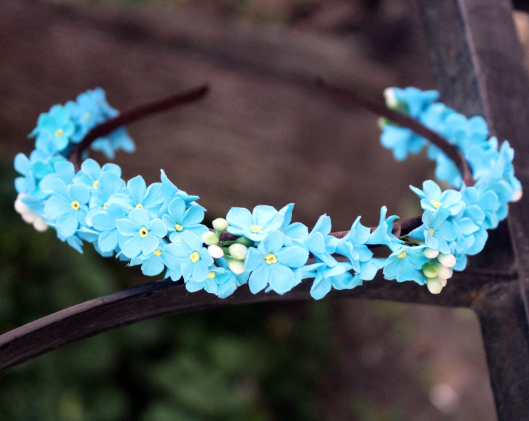 Tiara Blue pretty little flowers forget-me-not 1 Hair Decor