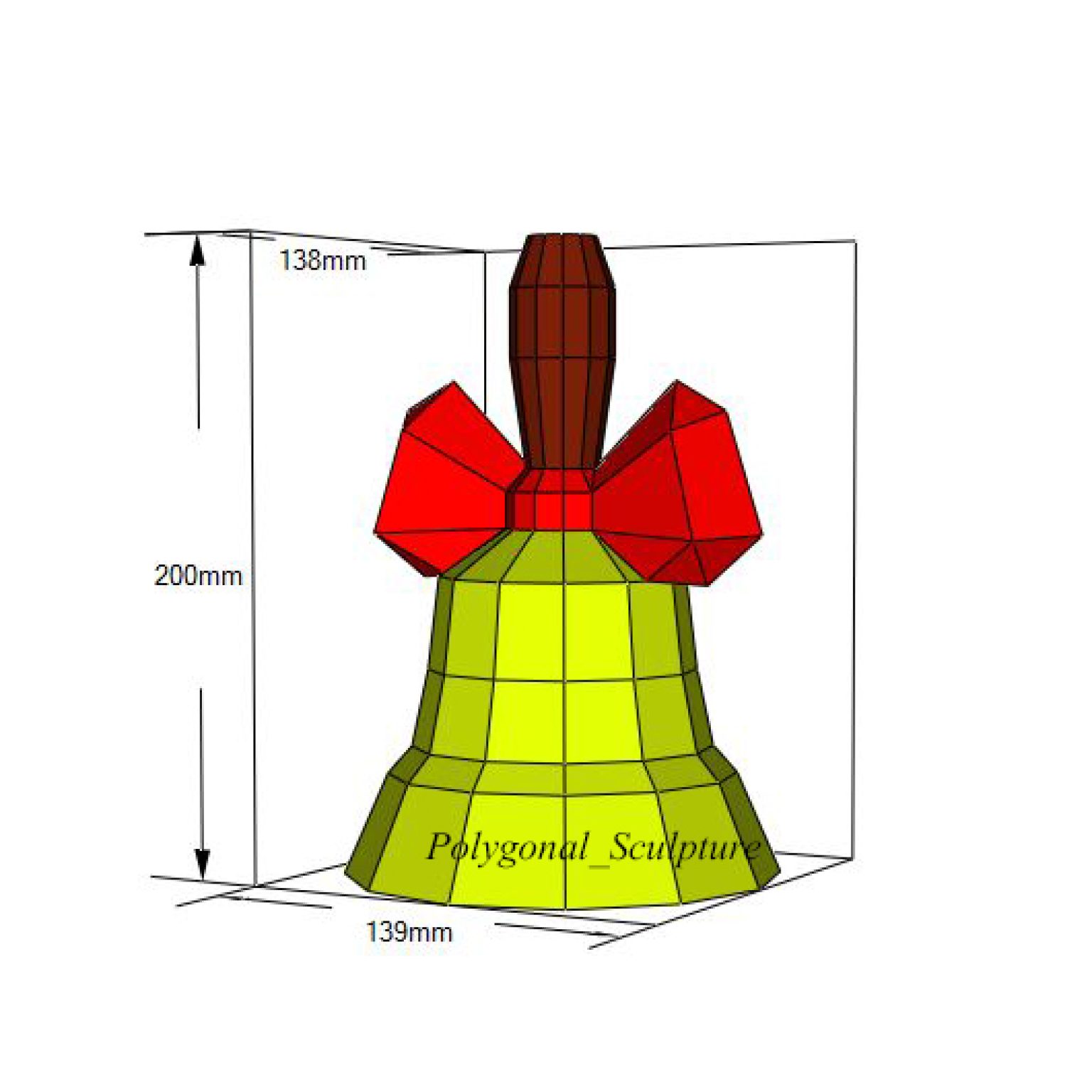 Papercraft 3d – PDF template – DIY Bell – school - Crealandia