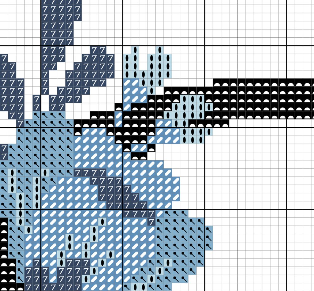 Flowers monogram Cross Stitch Pattern. Letter G