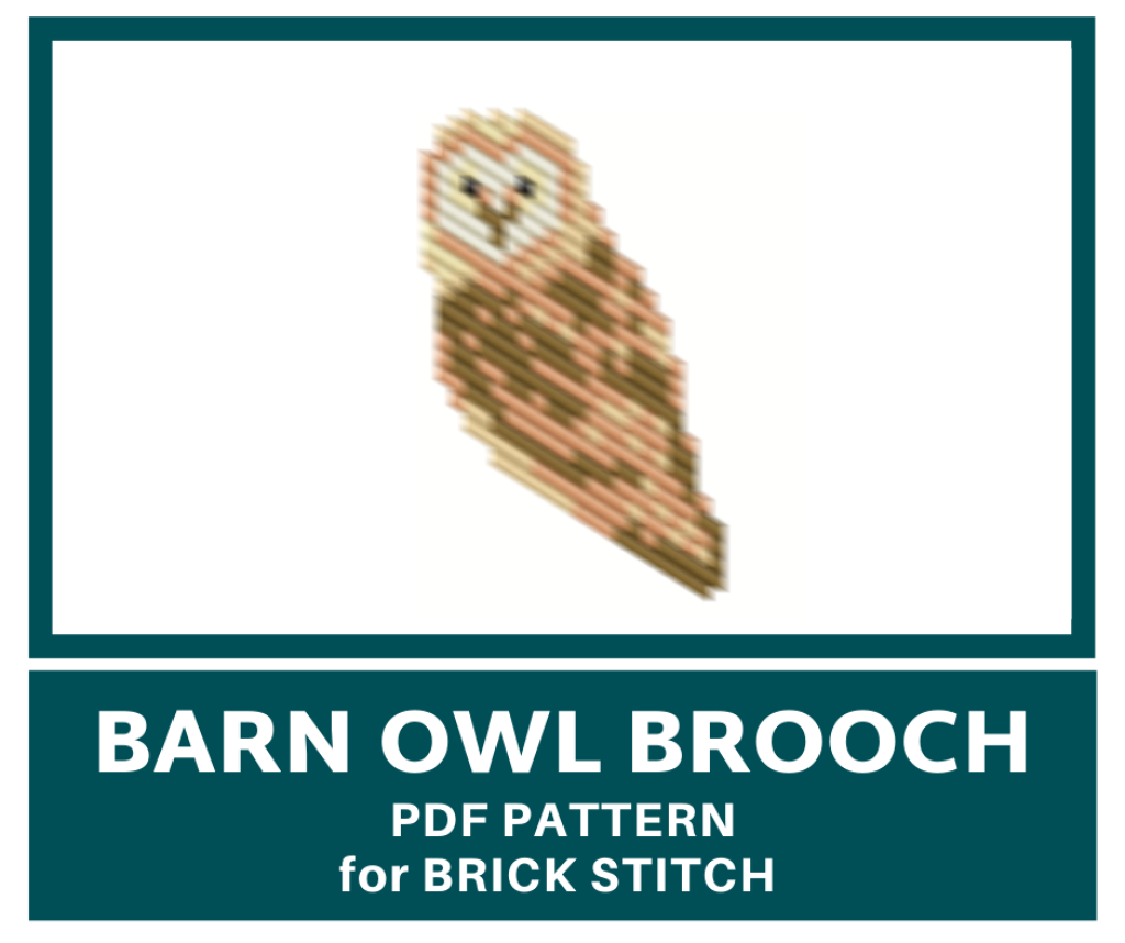 Brick stitch barn owl bead pattern