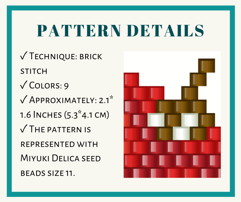 Brick stitch holly leaves bead pattern