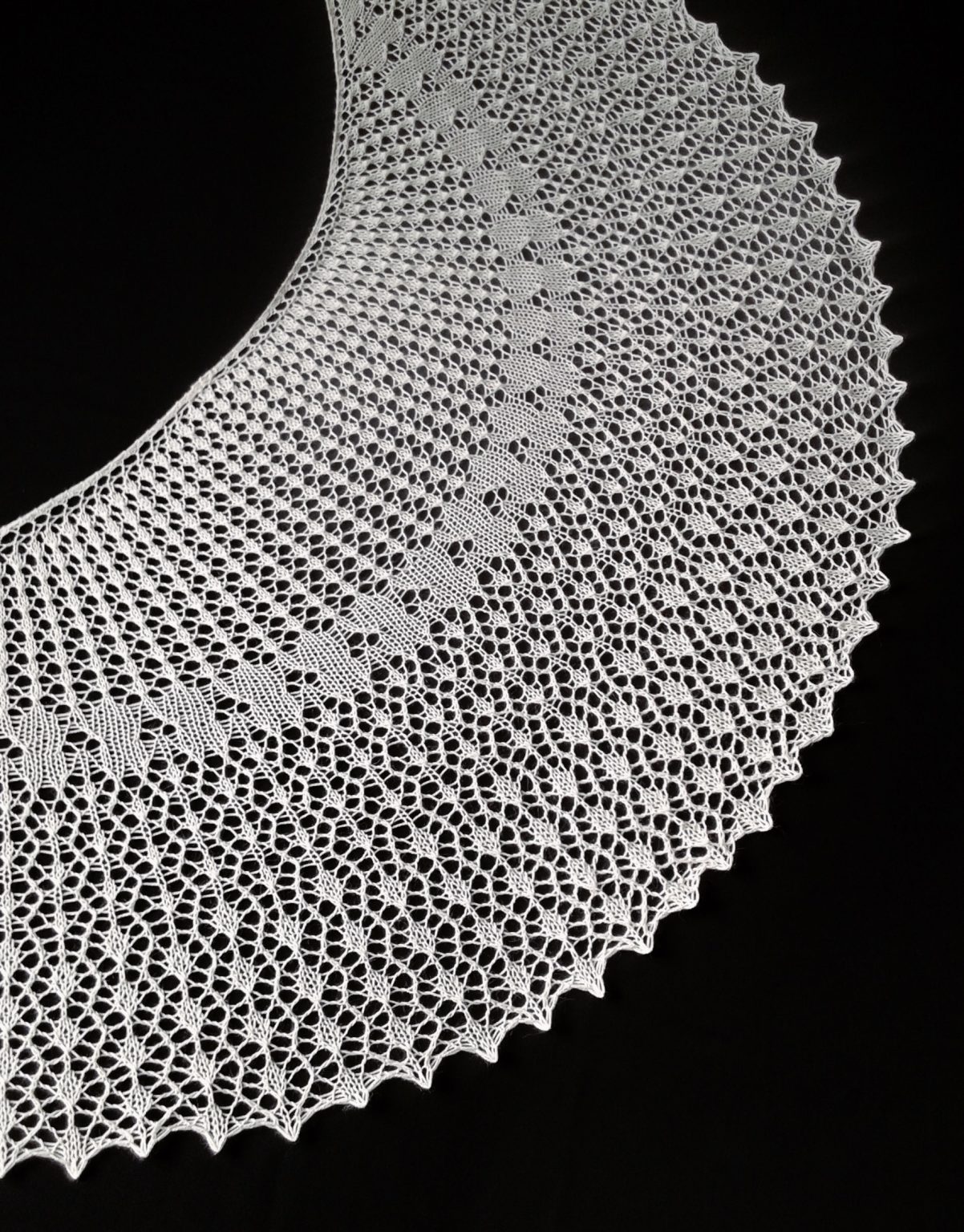 Lace Fichu Knitting Pattern for Beginner Simple Shawl Design