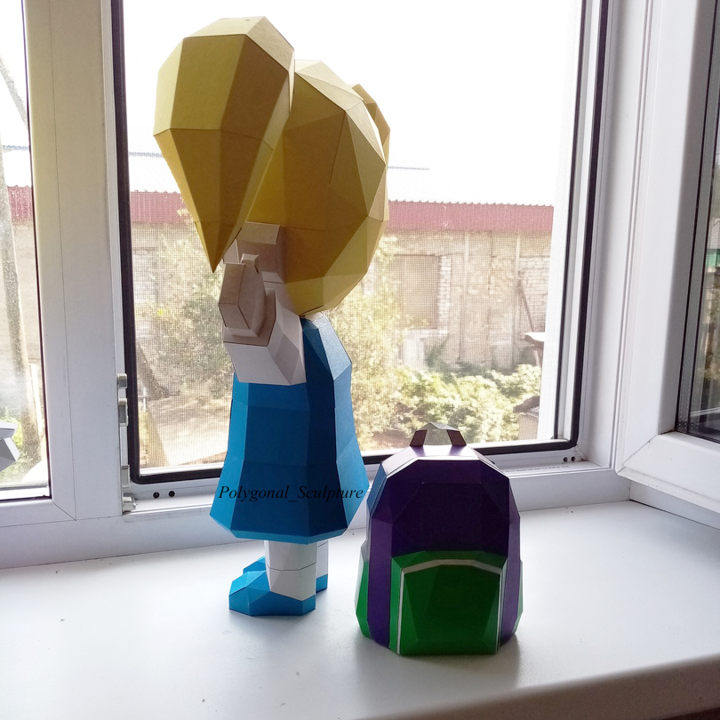 Papercraft 3d - PDF template - DIY Girl - school - Crealandia