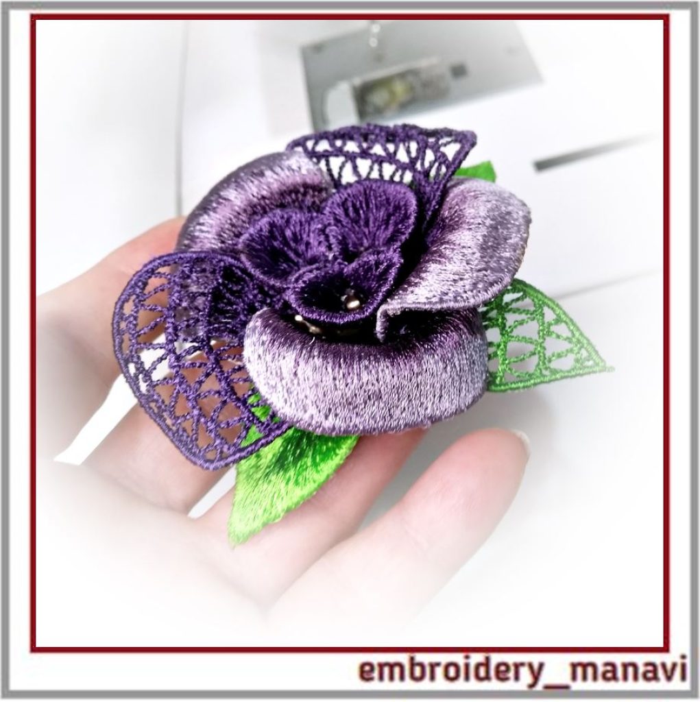 In the hoop 3D embroidery design flower.